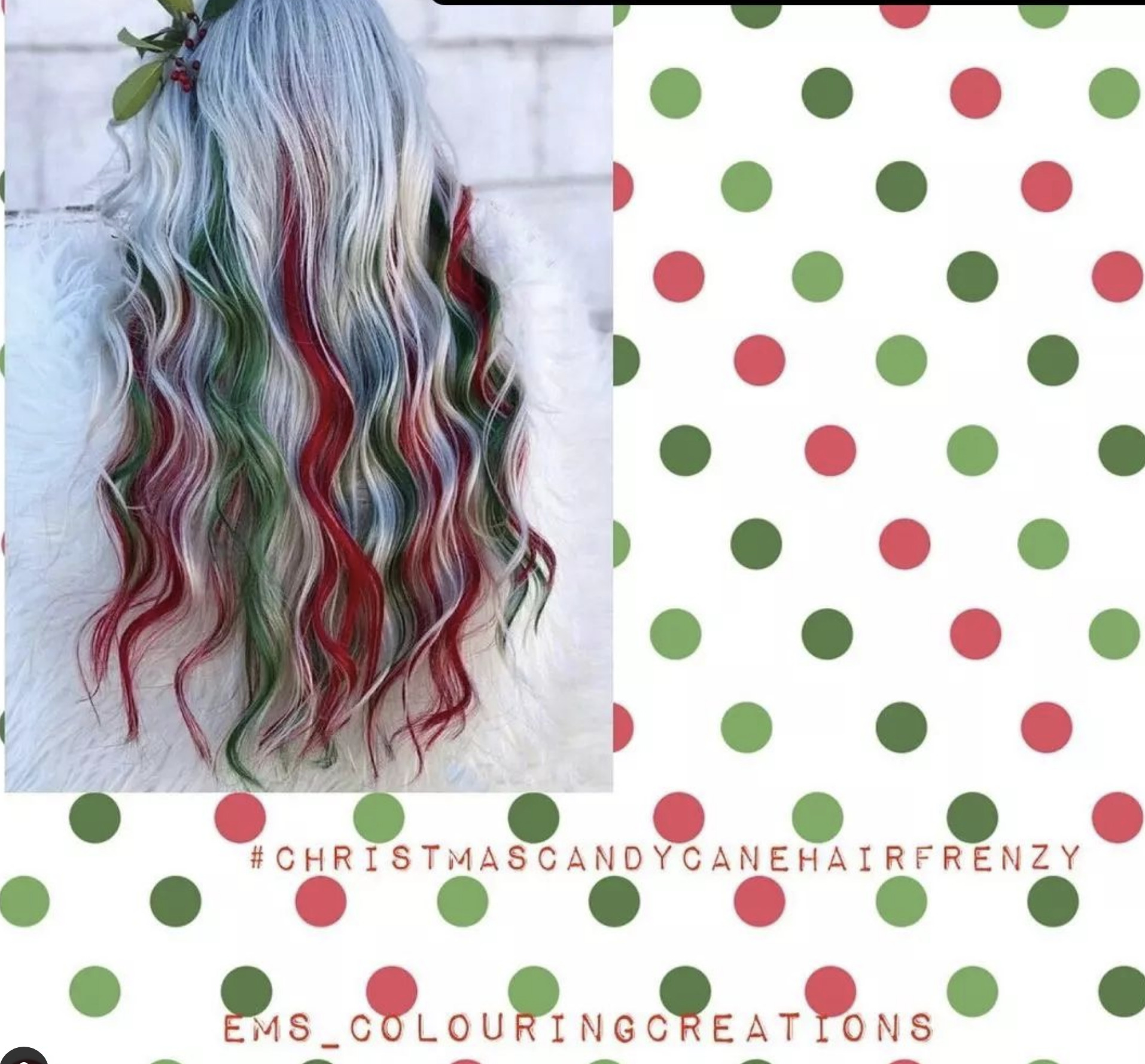 Christmas Candy Cane Hair Frenzy - Coloring Queen